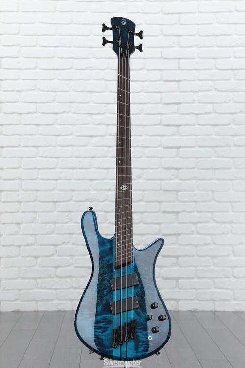 Spector NS Dimension 4 Bass Guitar - Black and Blue Gloss | Sweetwater