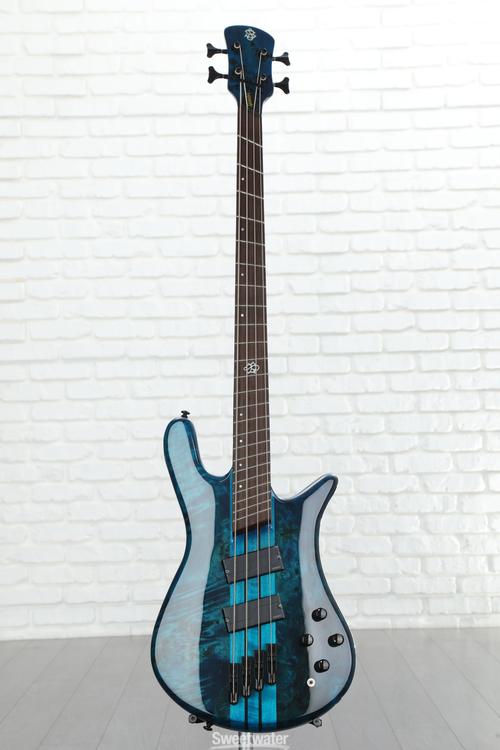 Spector NS Dimension 4 Bass Guitar - Black and Blue Gloss | Sweetwater