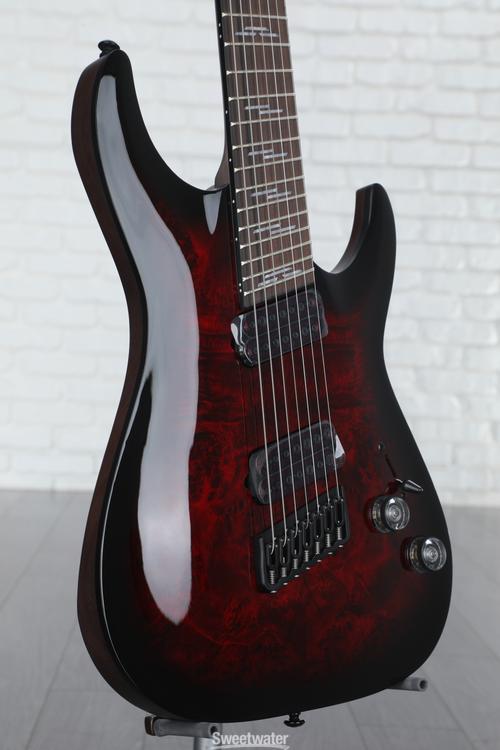 Schecter Omen Elite-7 Multiscale Electric Guitar - Black Cherry Burst ...