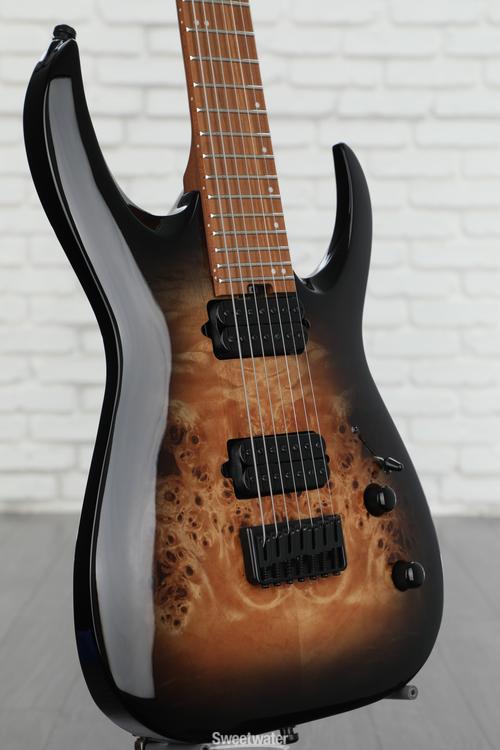 Jackson Signature Misha Mansoor Juggernaut HT7P - Black Burst Burl ...