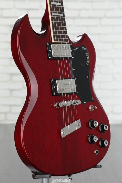 Guild Polara Deluxe Electric Guitar - Cherry Red | Sweetwater