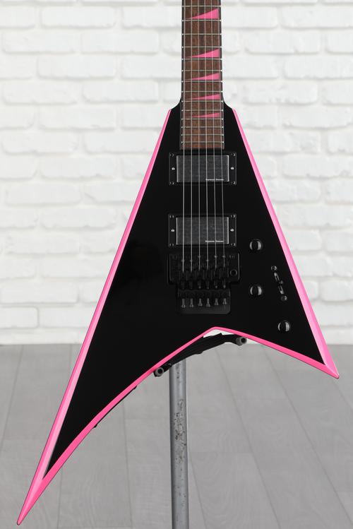 Jackson X Series Rhoads RRX24 - Black with Neon Pink Bevels | Sweetwater