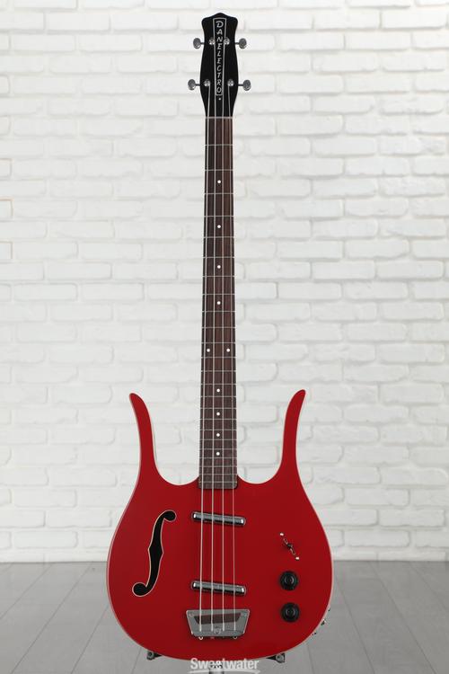 Danelectro Red Hot Longhorn Semi-hollowbody Bass Guitar - Red | Sweetwater