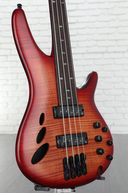 Ibanez SR Bass Workshop Fretless Electric Bass - Brown Topaz Burst Low ...