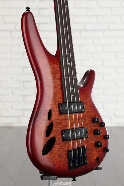 Ibanez SR Bass Workshop Fretless Electric Bass - Brown Topaz Burst Low ...