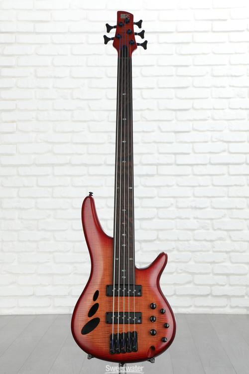Ibanez SR Bass Workshop Fretless 5-string Electric Bass - Brown Topaz ...