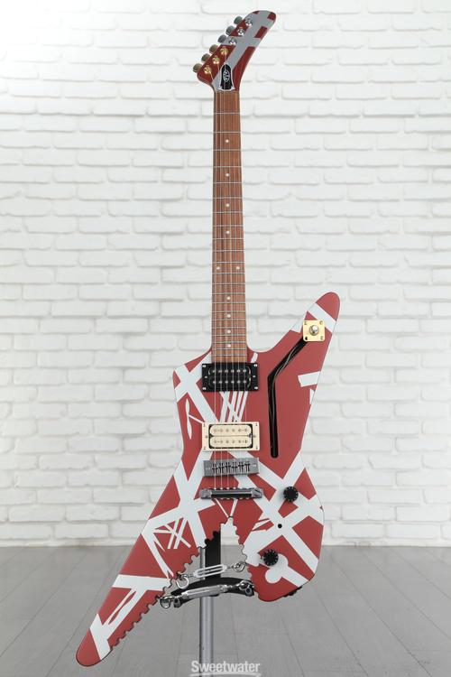 EVH Striped Series Shark Electric Guitar - Burgundy Red with Silver ...