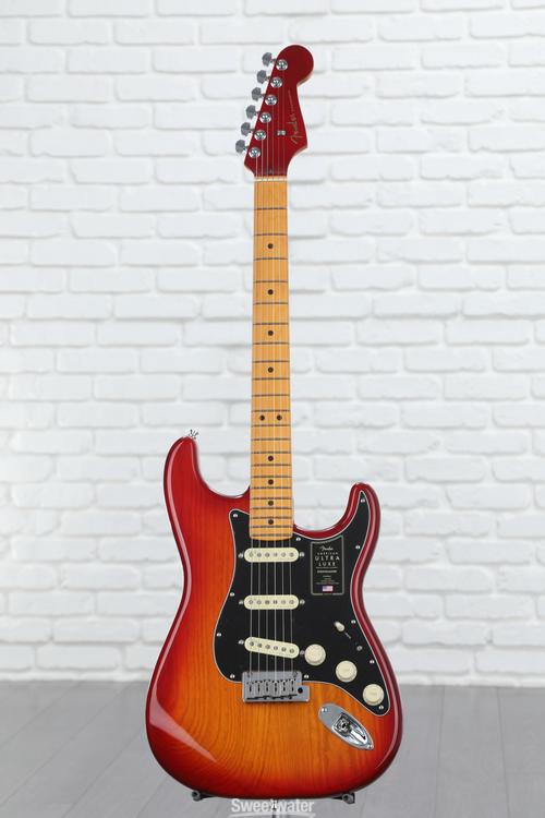 Fender American Ultra Luxe Stratocaster - Plasma Red Burst with Maple ...