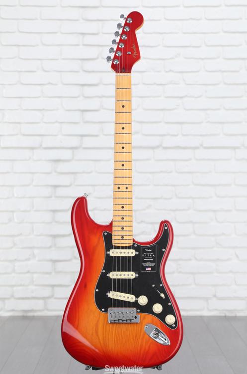 Fender American Ultra Luxe Stratocaster - Plasma Red Burst with Maple ...