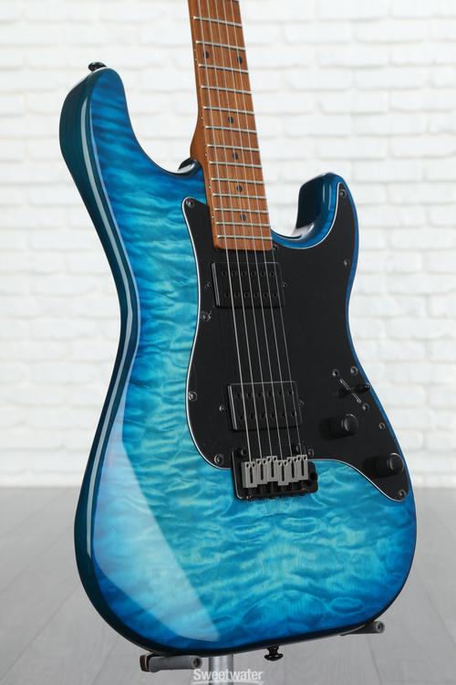 Schecter Traditional Pro Electric Guitar - Satin Trans Blue Burst ...
