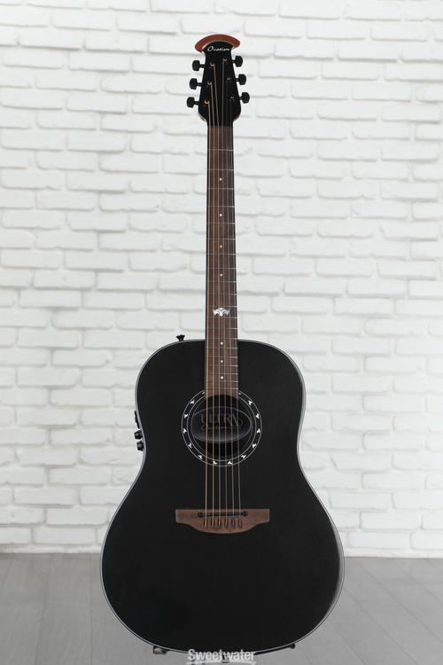 Ovation Ultra E 1516 Mid Depth Acoustic-electric Guitar - Pitch Black ...