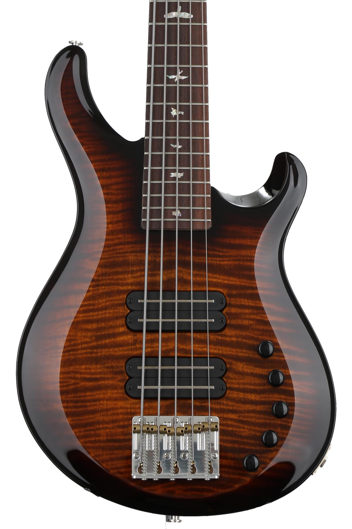 PRS Grainger 5-String Bass Guitar - Black Gold Wrap Burst 10-Top with ...