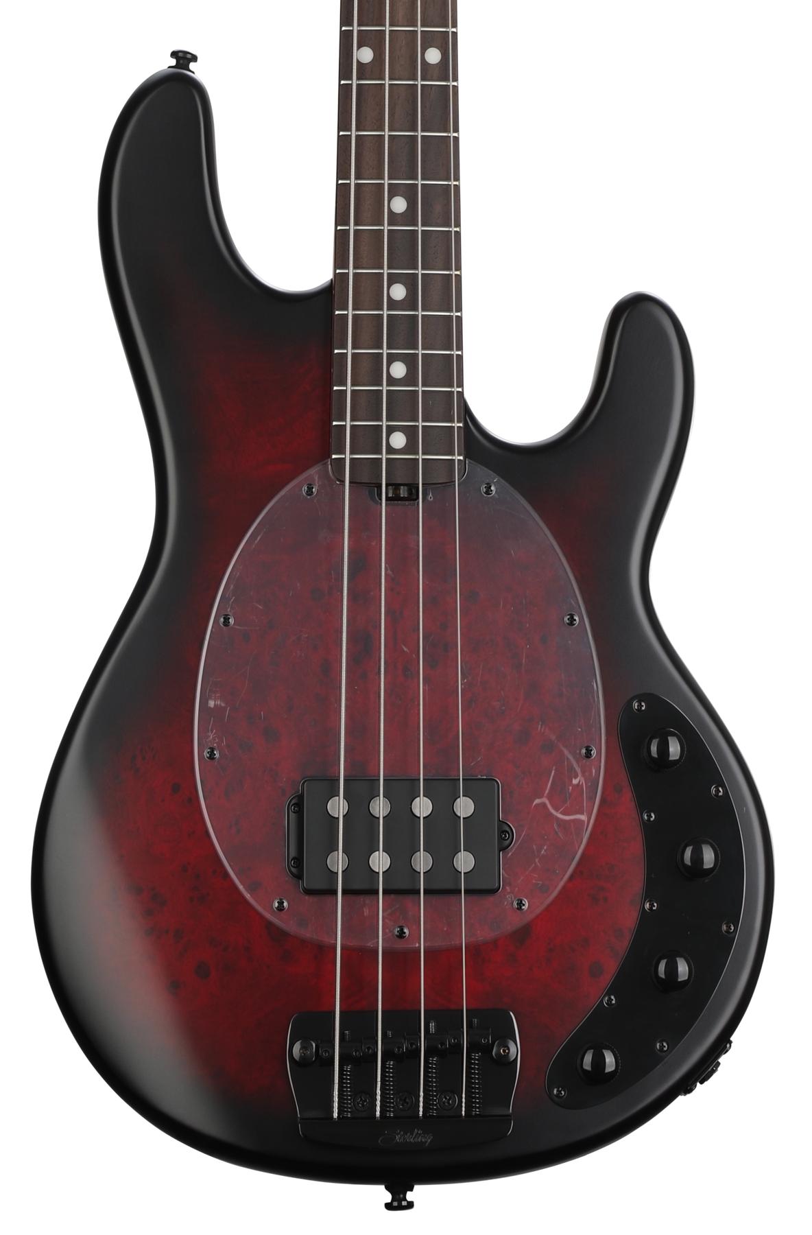 Sterling By Music Man StingRay RAY34 Bass Guitar - Dark Scarlet Burst ...