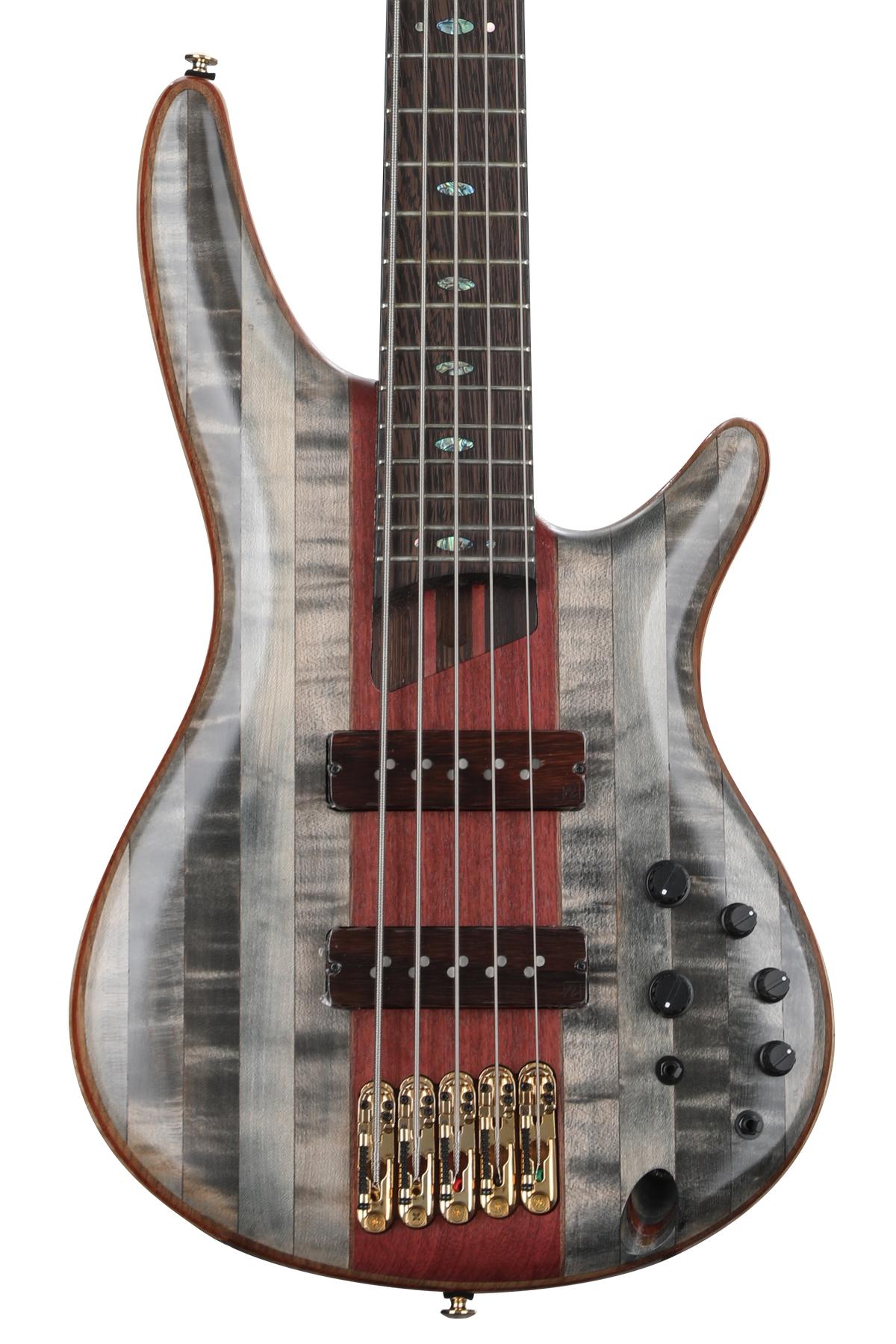 Ibanez Premium SR5CMDX 5-string Bass Guitar - Black Ice Low Gloss ...