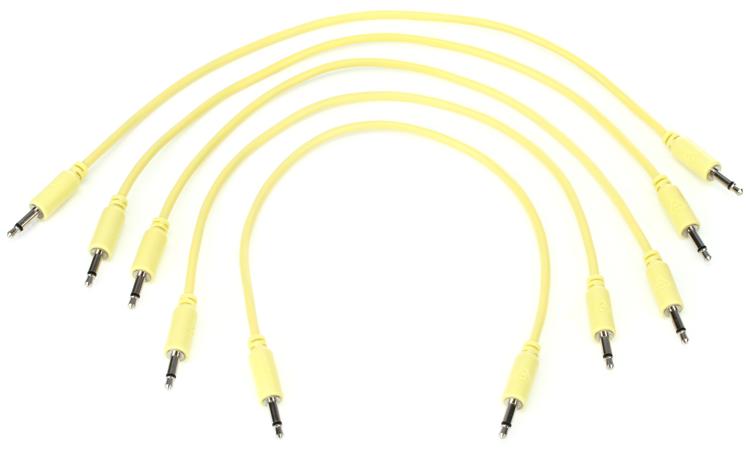 Black Market Eurorack Patch Cable 5-pack - 25cm Yellow | Sweetwater