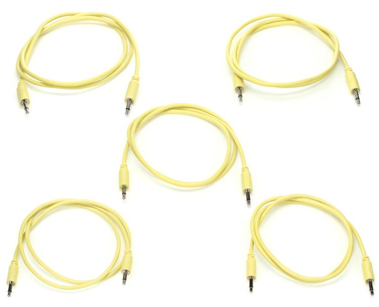 Black Market Eurorack Patch Cable 5-pack - 75cm Yellow | Sweetwater