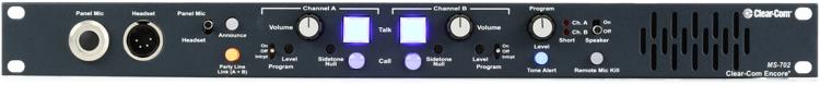 Clear-Com MS-702 1RU 2-channel Main Station | Sweetwater
