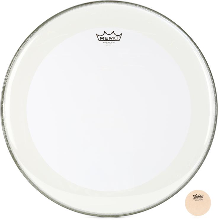 Remo Powerstroke P4 Clear Bass Drumhead - 20 inch - with Impact Patch ...