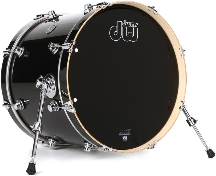 Dw Performance Series Bass Drum 16 X 20 Gloss Black Finish Ply Sweetwater