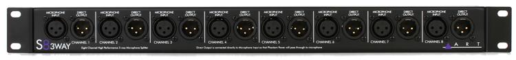 ART S8-3WAY 8-channel 3-way Microphone Splitter | Sweetwater