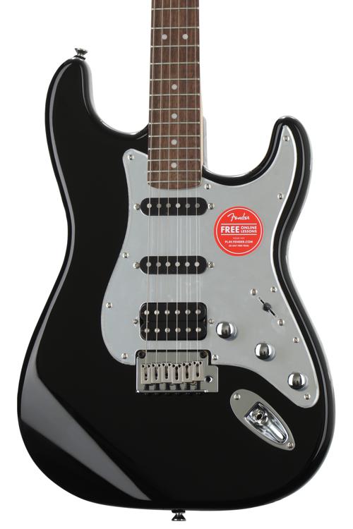 Squier Black and Chrome Standard Stratocaster - Black with Laurel ...