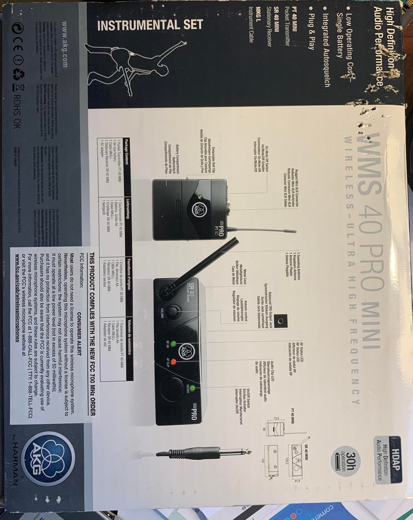 Used AKG wireless wms 40 pro mini - Sweetwater's Gear Exchange