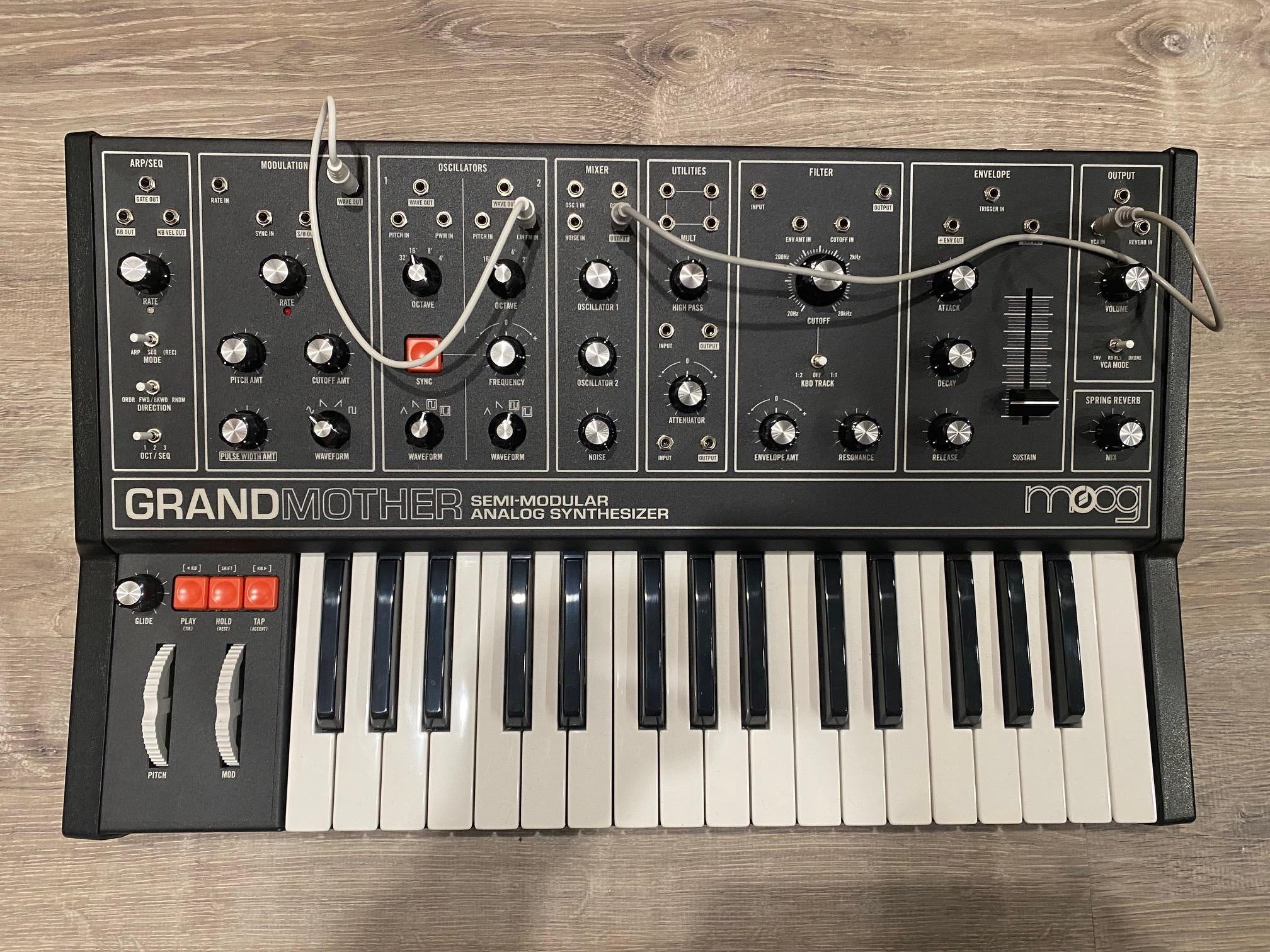 Used Moog Grandmother Semi-Modular Analog Synthesizer and Step ...