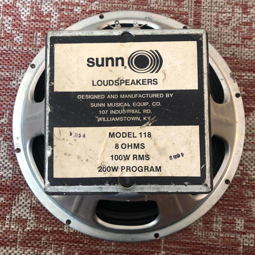 Used Sunn Model 118 12” 8 Ohm Guitar - Sweetwater's Gear Exchange