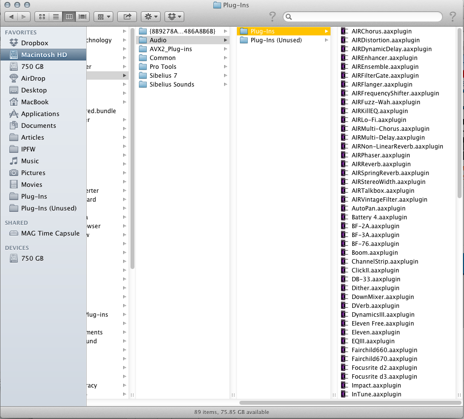 Plug-in Folders in Pro Tools 11 - InSync