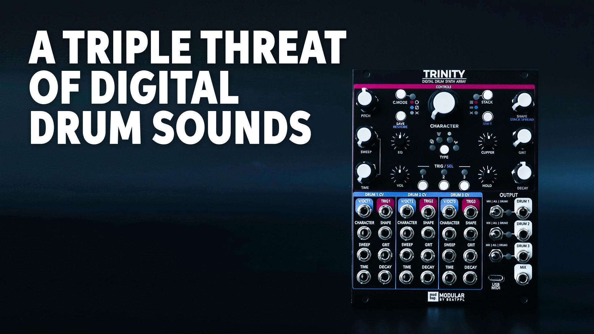 Modbap Modular Trinity 3-channel Digital Drum Synth - InSync