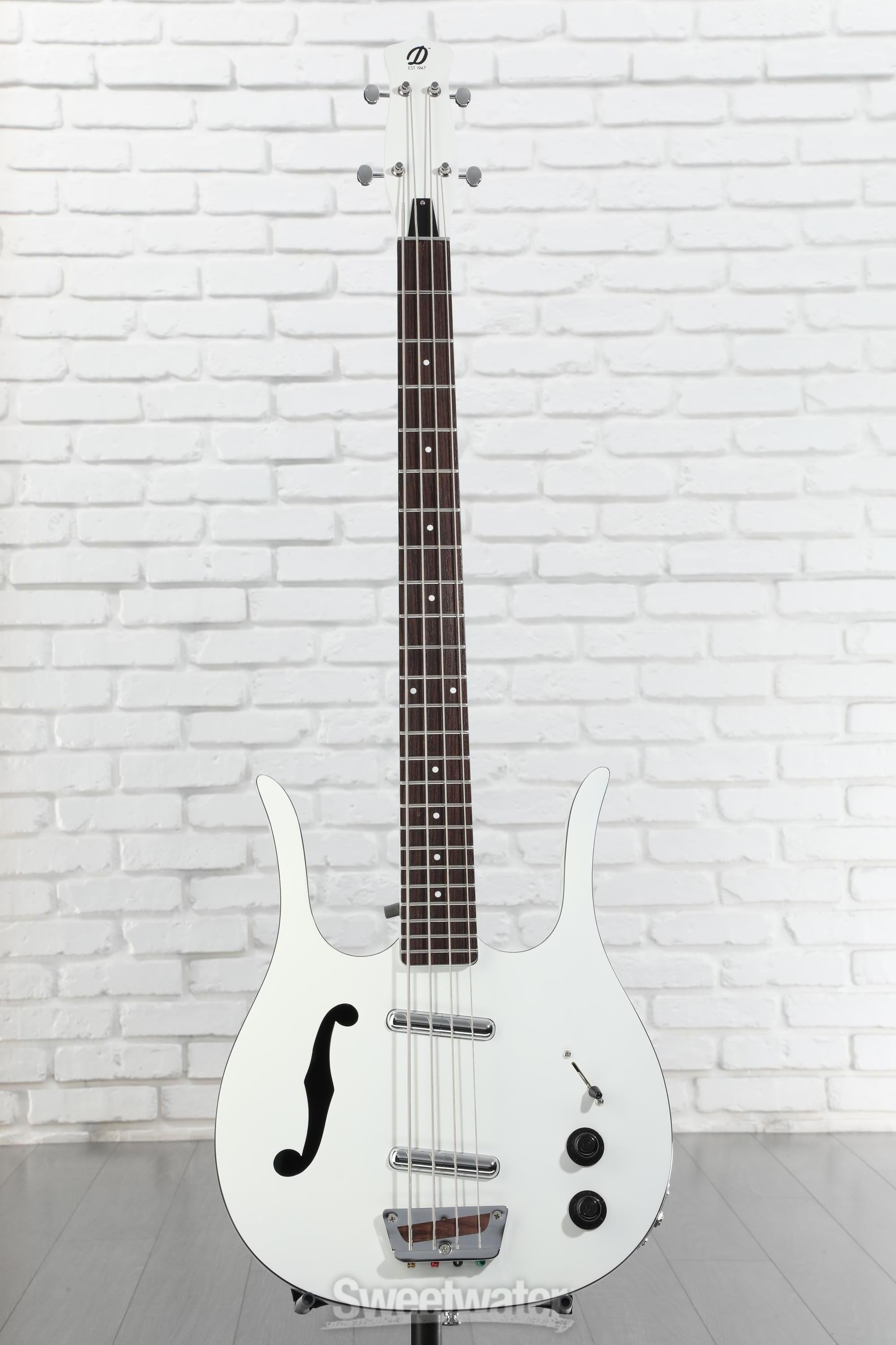 Danelectro Red Hot Longhorn Semi-hollowbody Bass Guitar - White ...