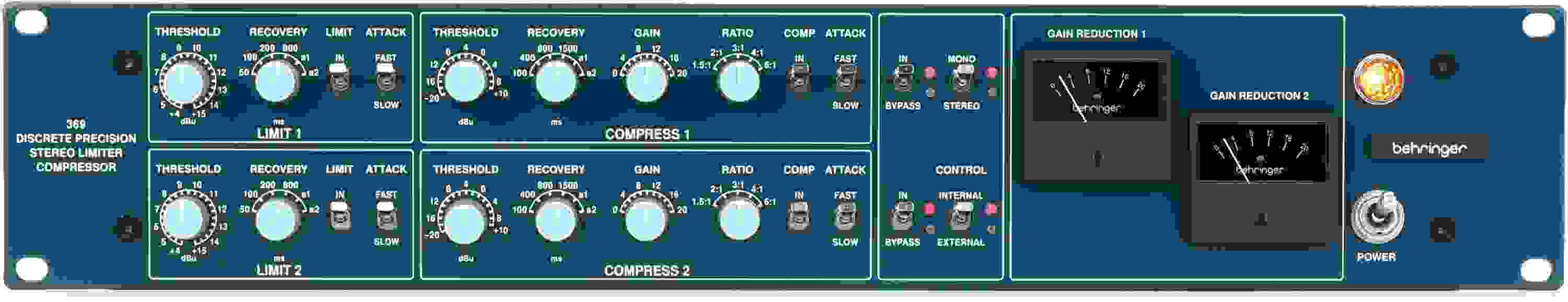 Behringer 369 2-channel Rackmounted Stereo Compressor | Sweetwater