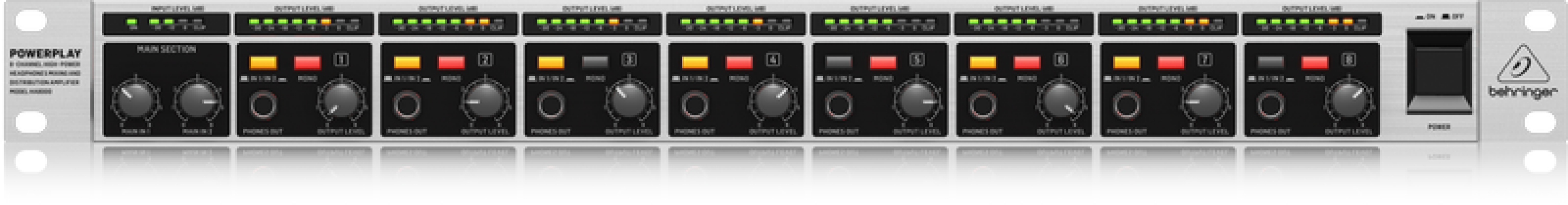 Behringer HA8000 V2 8-channel Headphone Mixing/Distribution Amplifier ...