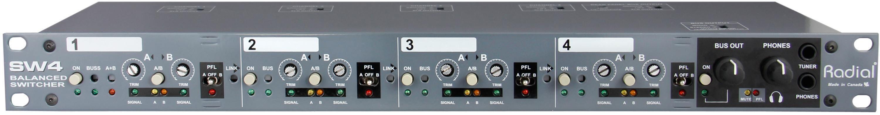 Radial SW4 4-channel Balanced Audio Switcher | Sweetwater