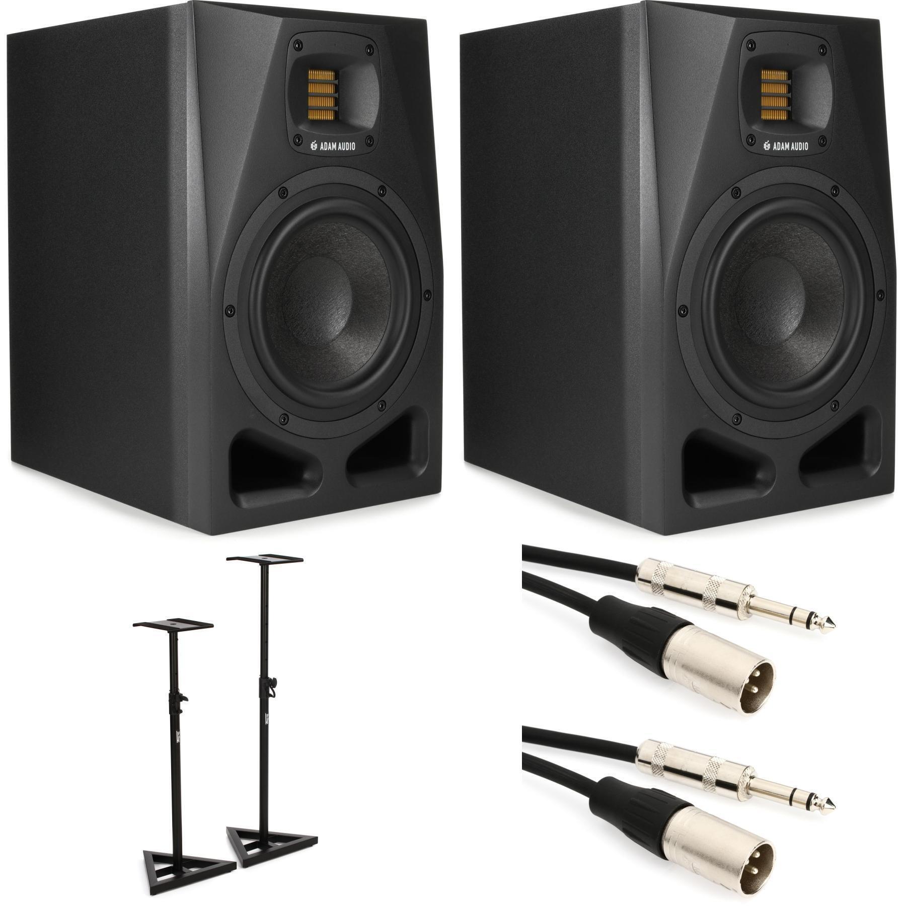 ADAM Audio A7V 7-inch Powered Studio Monitor Pair with Stands and ...