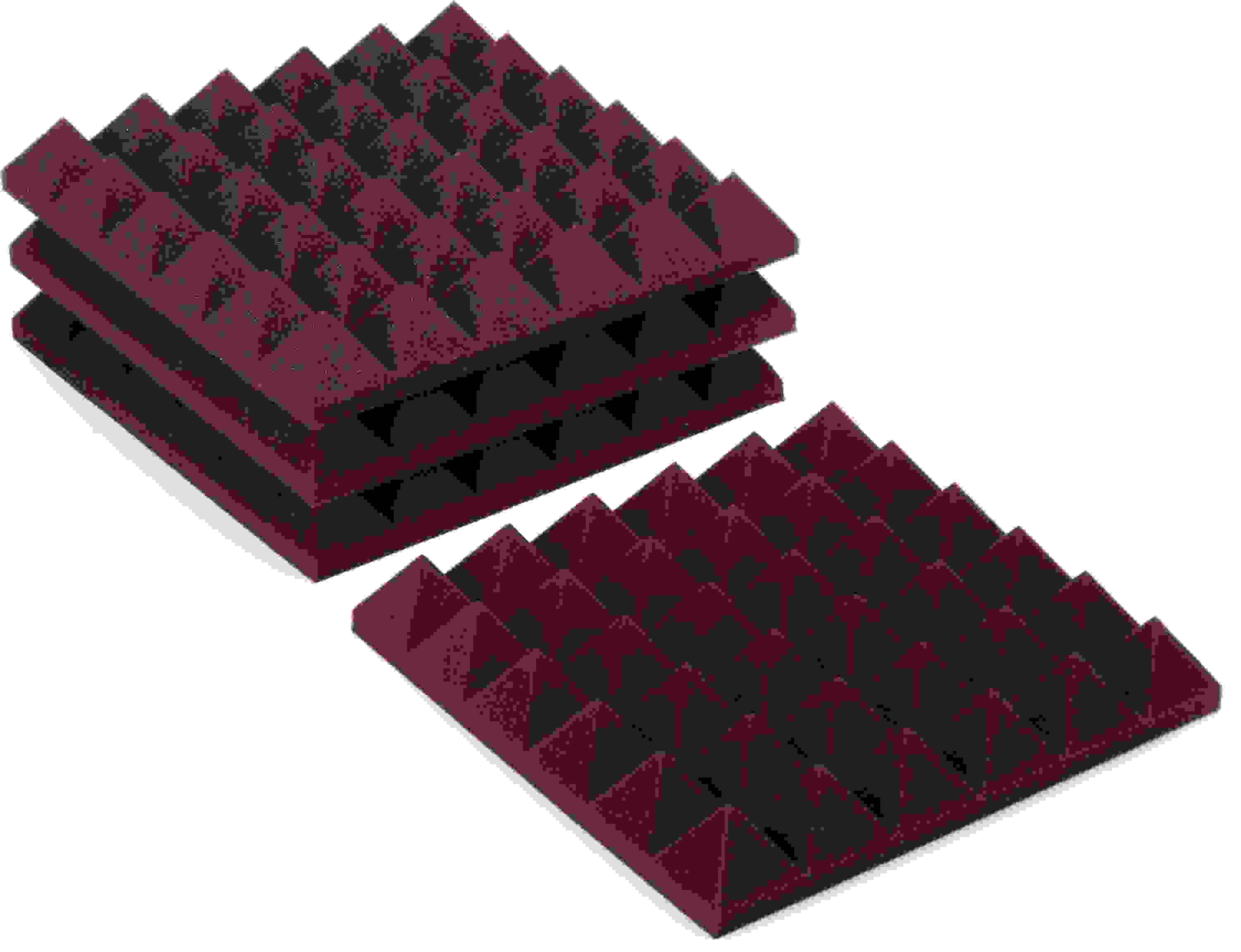 Gator Acoustic Pyramid Panels - 1x1 foot 4-pack - Burgundy | Sweetwater