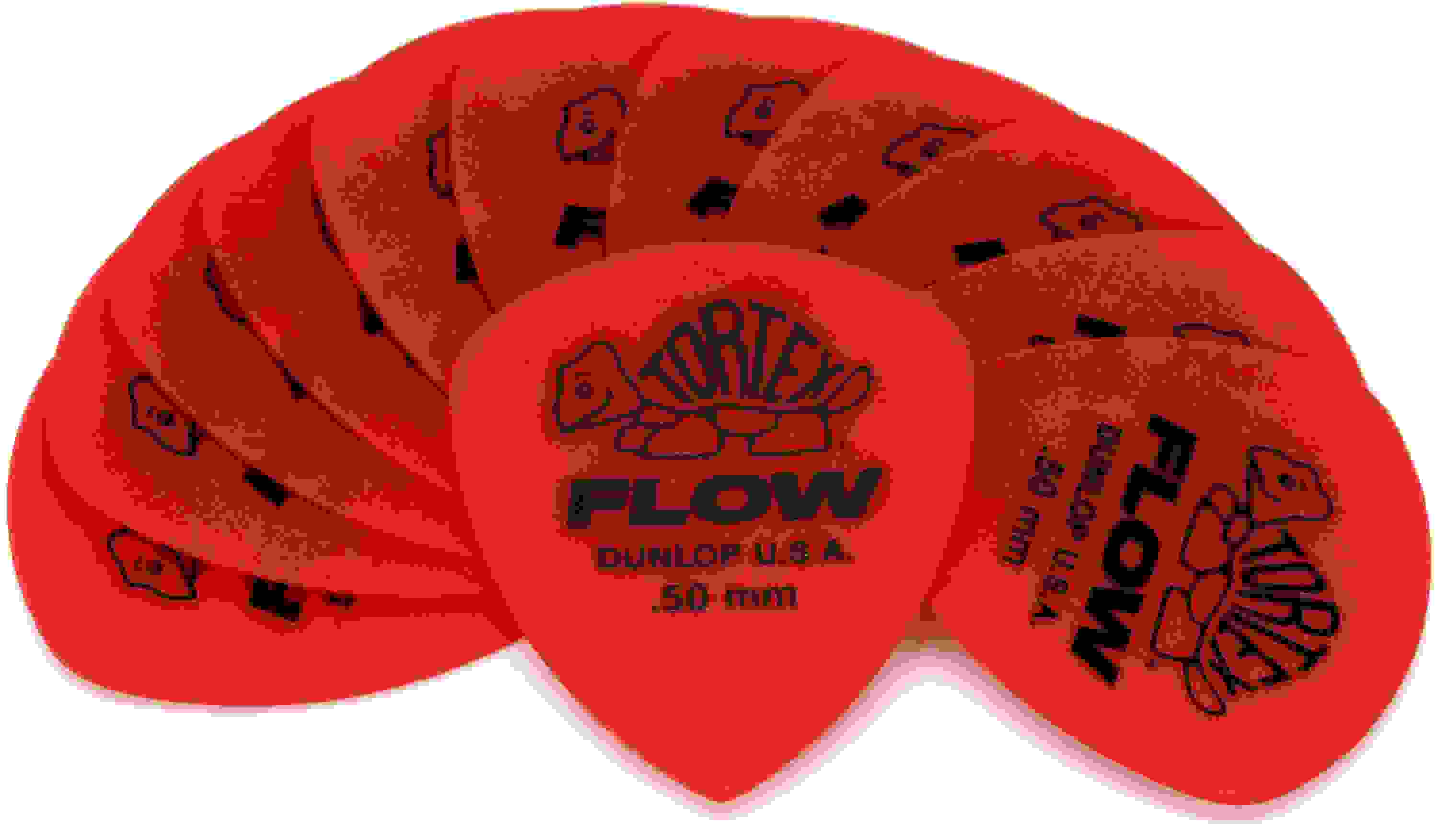 Dunlop Tortex Flow Guitar Picks - .50 mm Red (12-pack) | Sweetwater