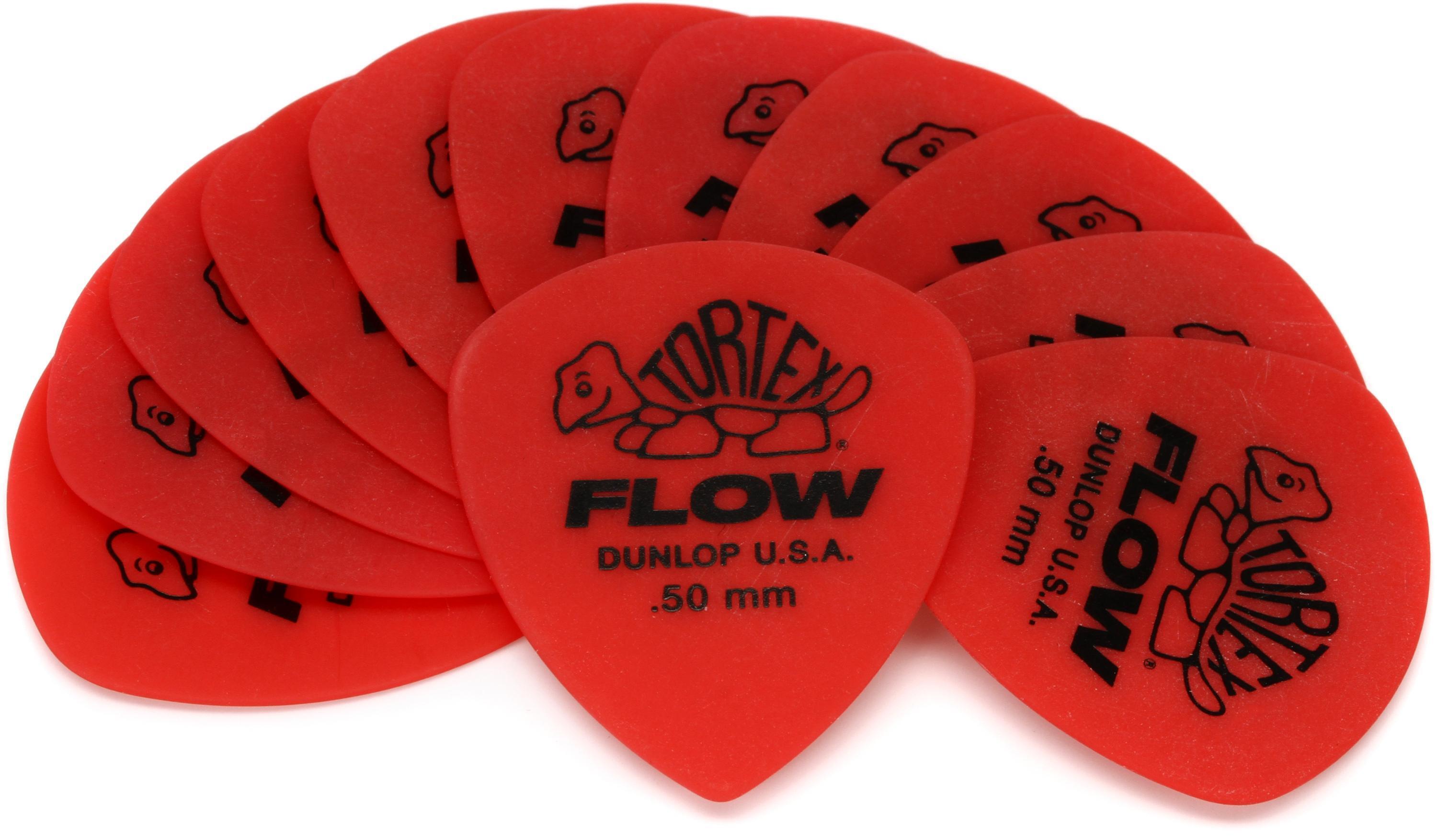 Dunlop Tortex Flow Guitar Picks - .50 mm Red (12-pack) | Sweetwater