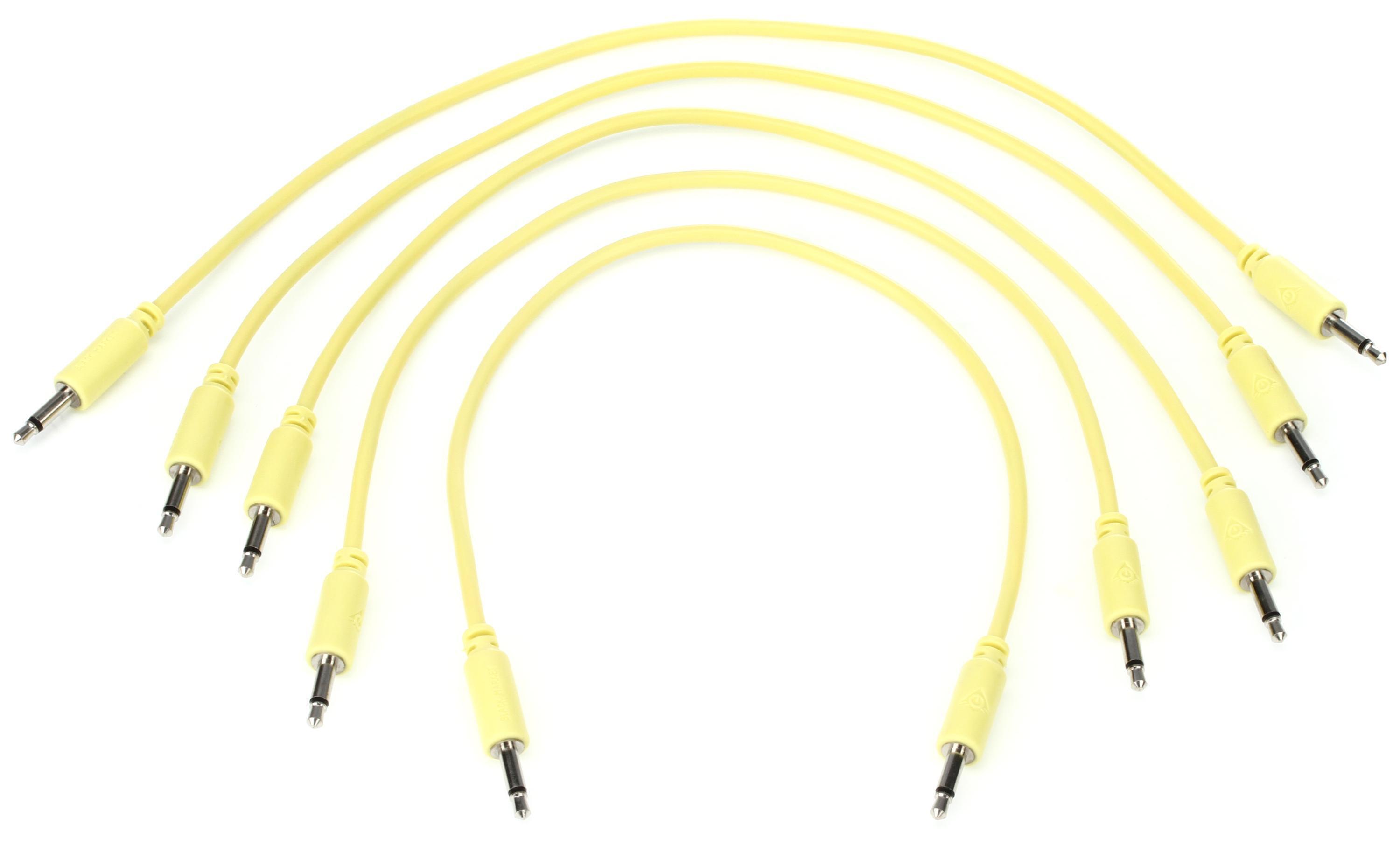 Black Market Eurorack Patch Cable 5-pack - 25cm Yellow | Sweetwater