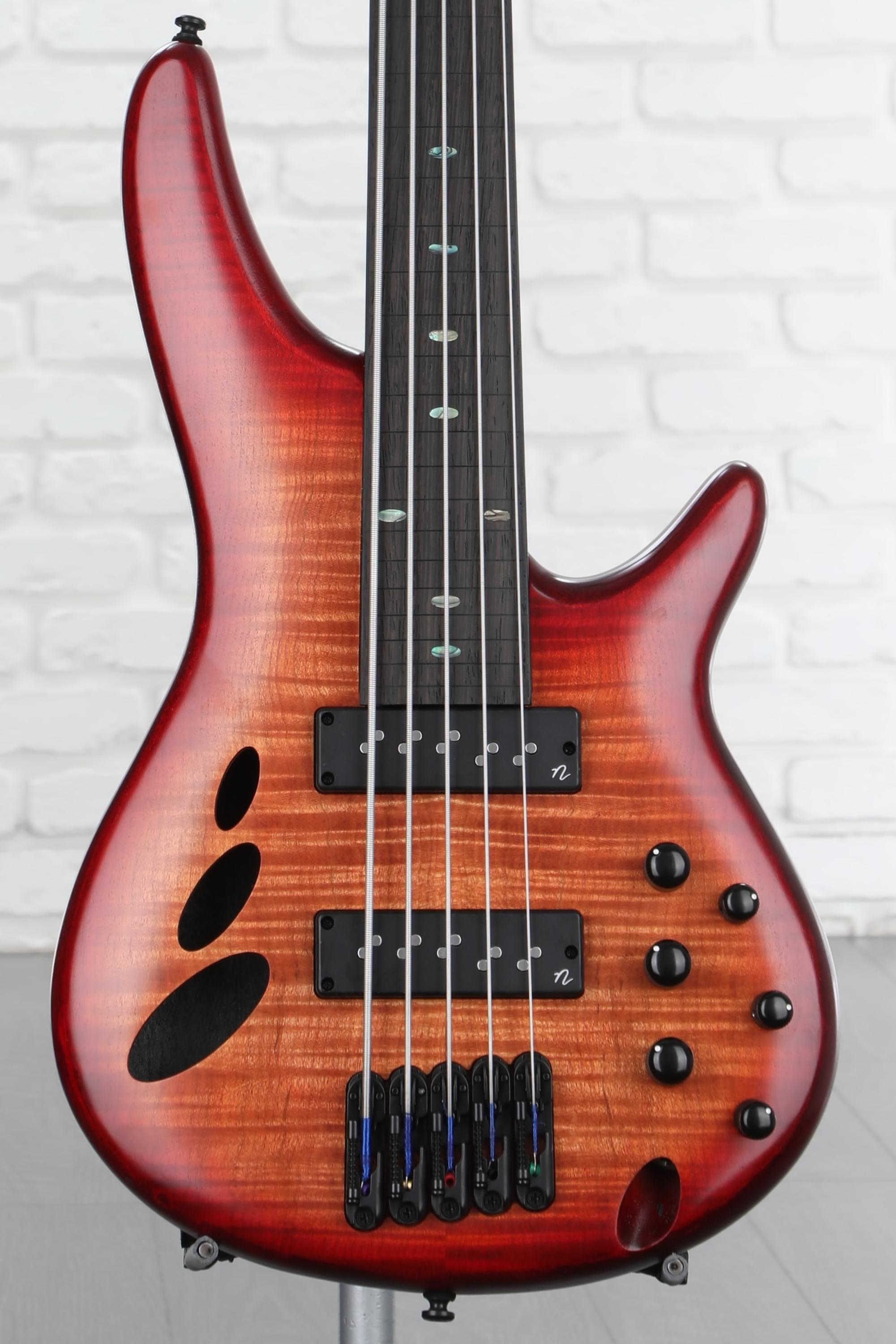 Ibanez SR Bass Workshop Fretless 5-string Electric Bass - Brown Topaz ...