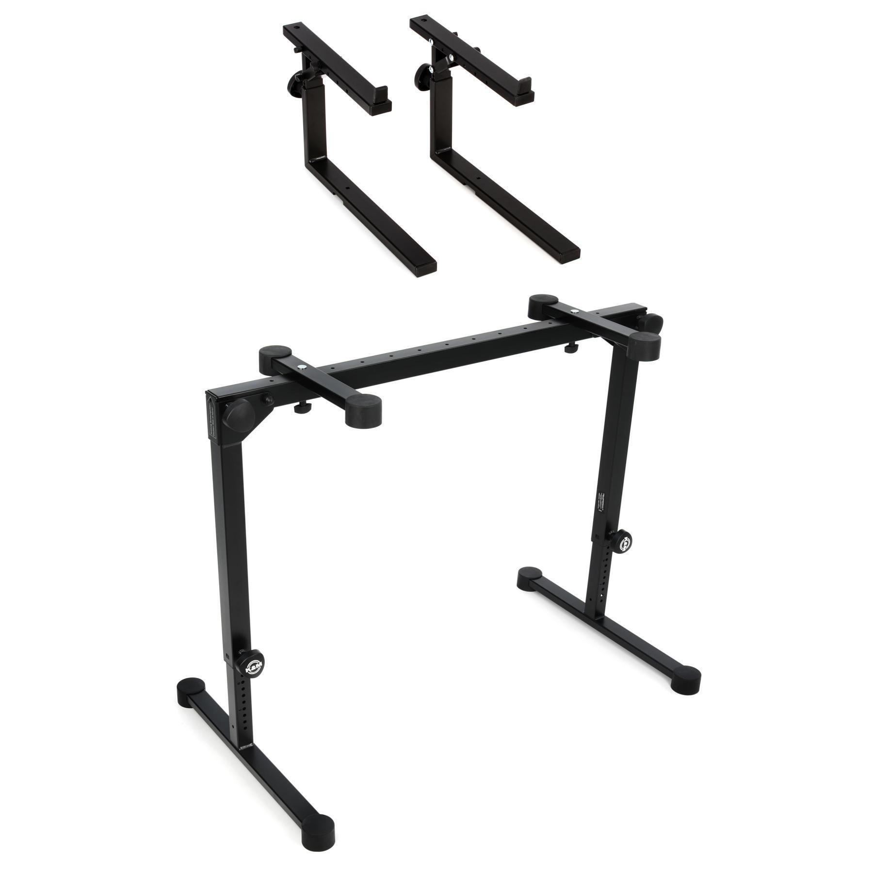 K&M 18820 Omega Pro Keyboard Stand and 2nd Tier Bundle - Black | Sweetwater