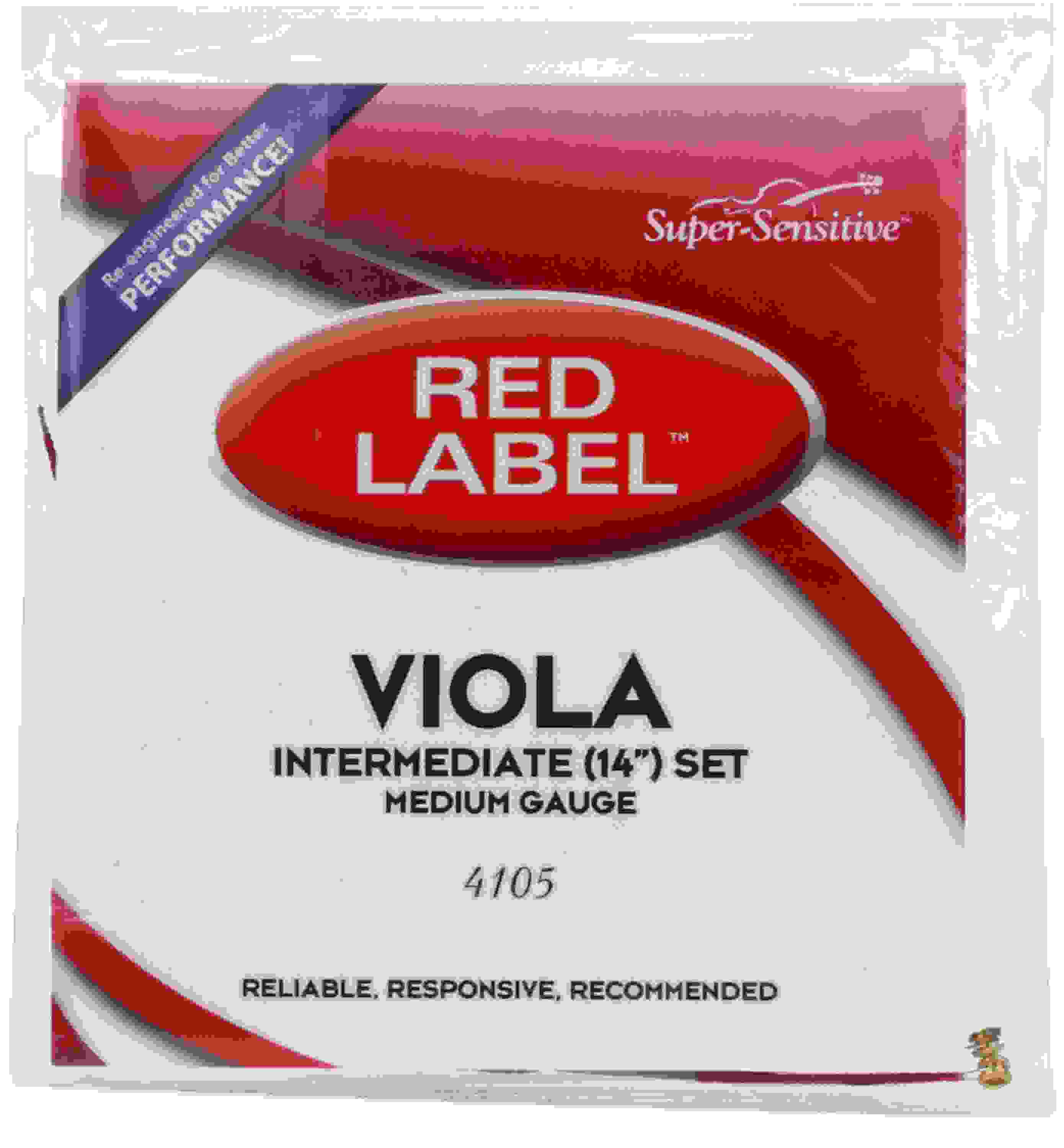 Super-Sensitive 4105 Red Label Viola String Set - 14-inch | Sweetwater