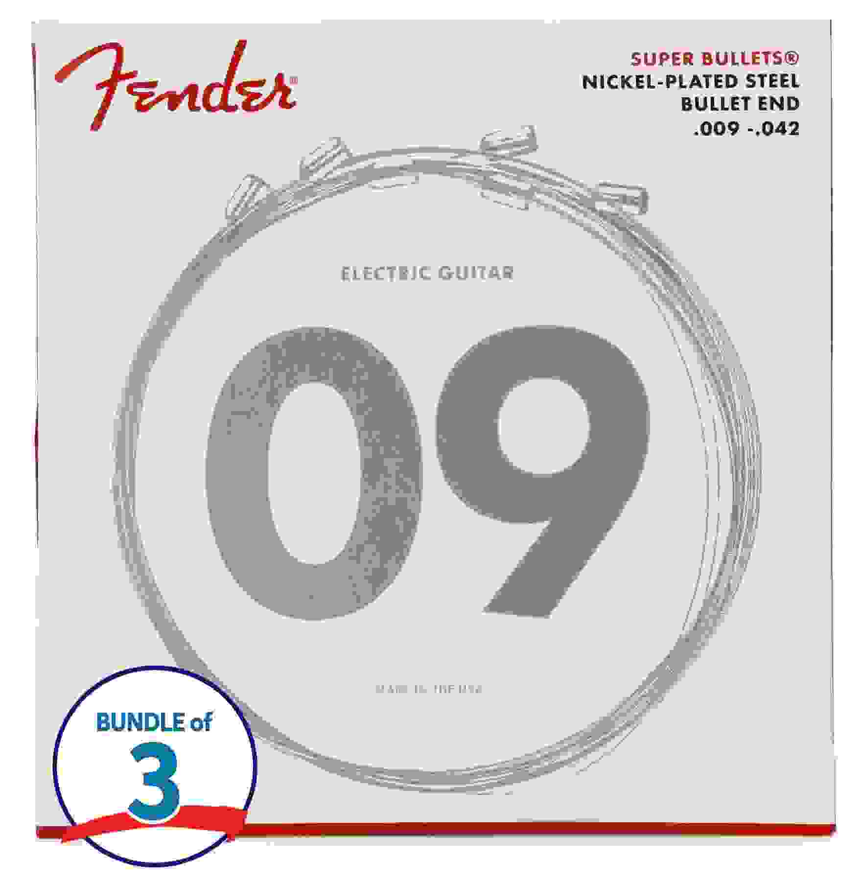 Fender 3250L Super Bullets Nickel Steel Electric Strings - .009-.042 ...