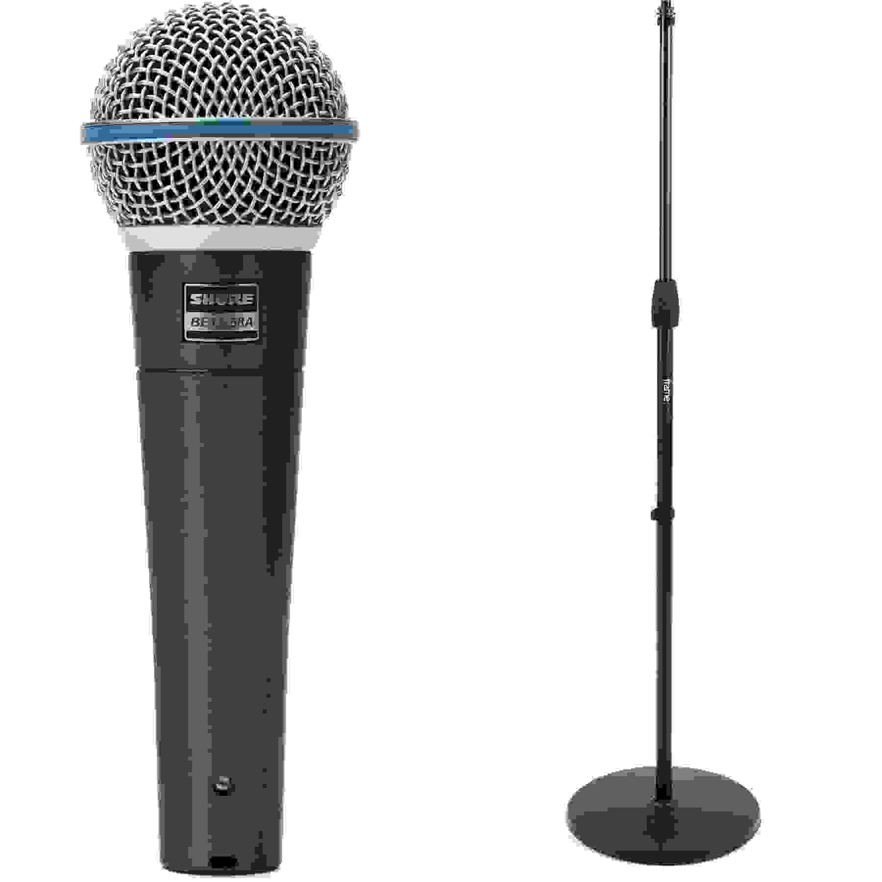 Shure Beta 58A Supercardioid Dynamic Vocal Microphone with Round Base ...