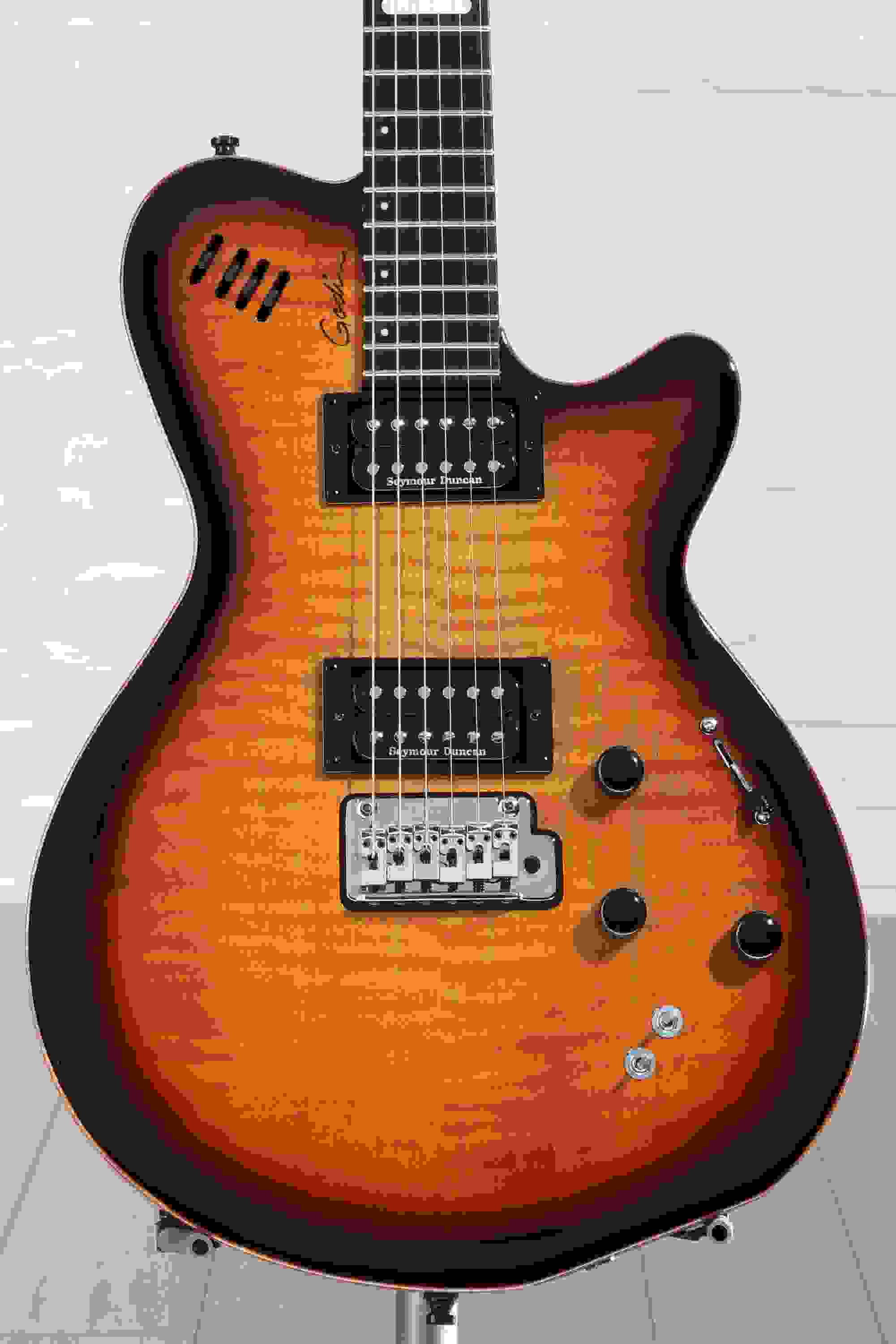 Godin LGXT Electric Guitar - Cognac Burst AA Flame | Sweetwater