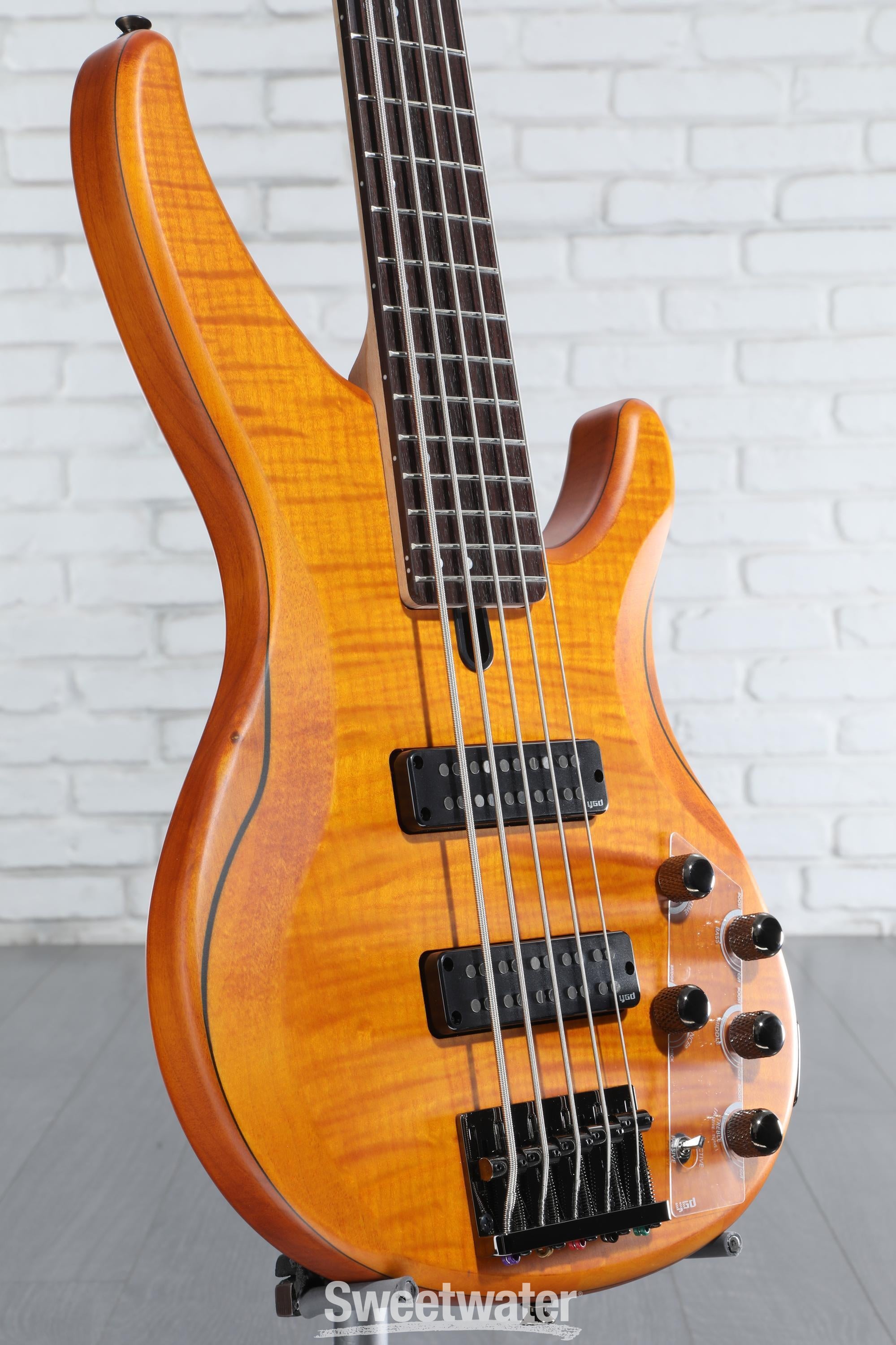 Yamaha TRBX605FM 5-string Bass Guitar - Matte Amber | Sweetwater