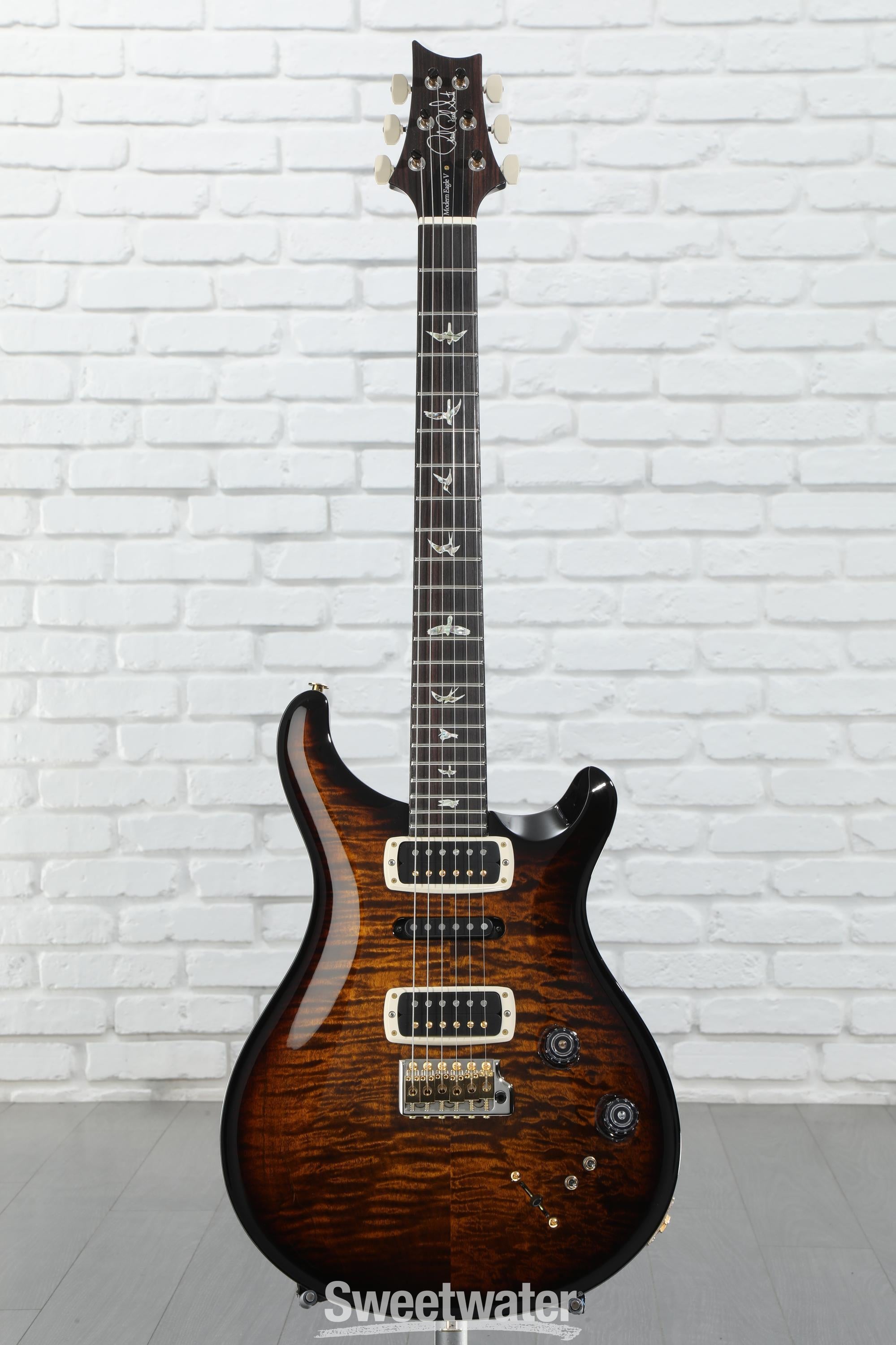 PRS Modern Eagle V 10-Top Electric Guitar - Black Gold Burst | Sweetwater