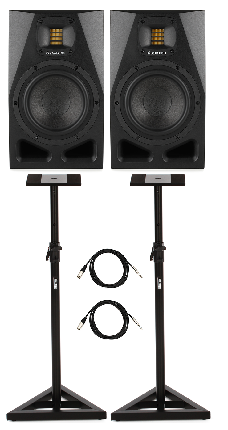 ADAM Audio A7V 7-inch Powered Studio Monitor Pair with Stands and ...