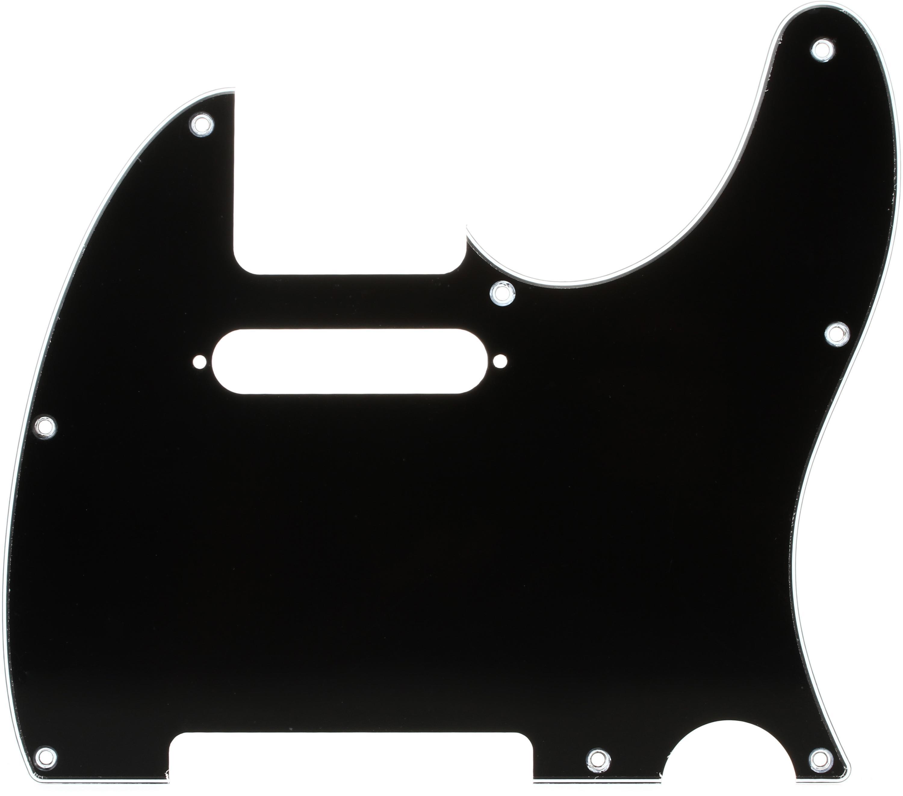 Fender 8-hole Modern Telecaster Pickguard - 3-ply Black | Sweetwater