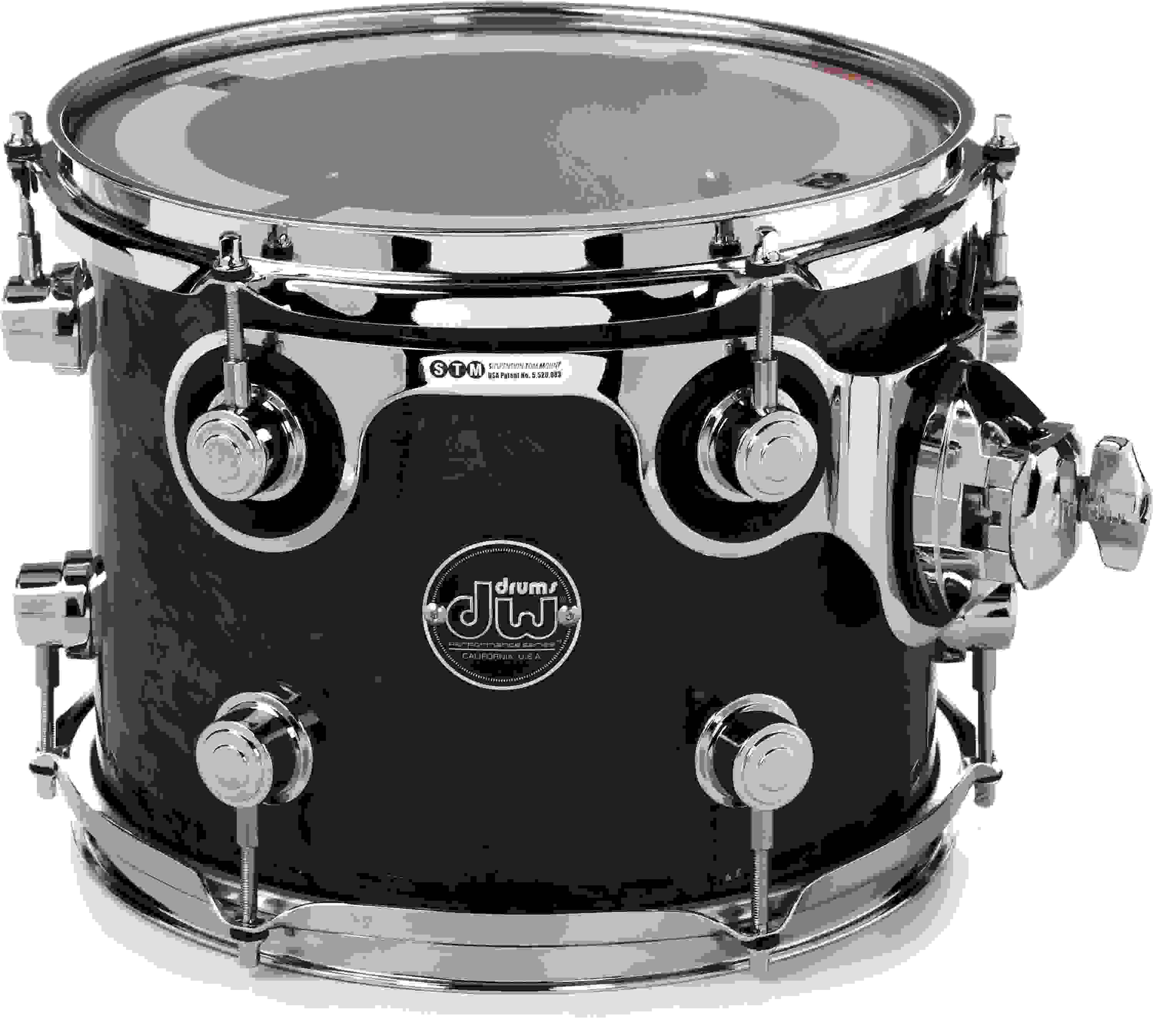 DW Performance Series Mounted Tom - 8 x 10 inch - Black Diamond ...